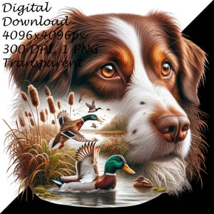 Watercolor Dog & Wildlife Clipart PNG | Tranquil Nature Scene With ...