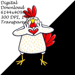 Cute Love Chicken PNG Clipart, Heart Hands Hen Cartoon, Valentine ...