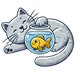 Charming Cat With Fishbowl PNG Clipart Cute Kitten Illustration for ...