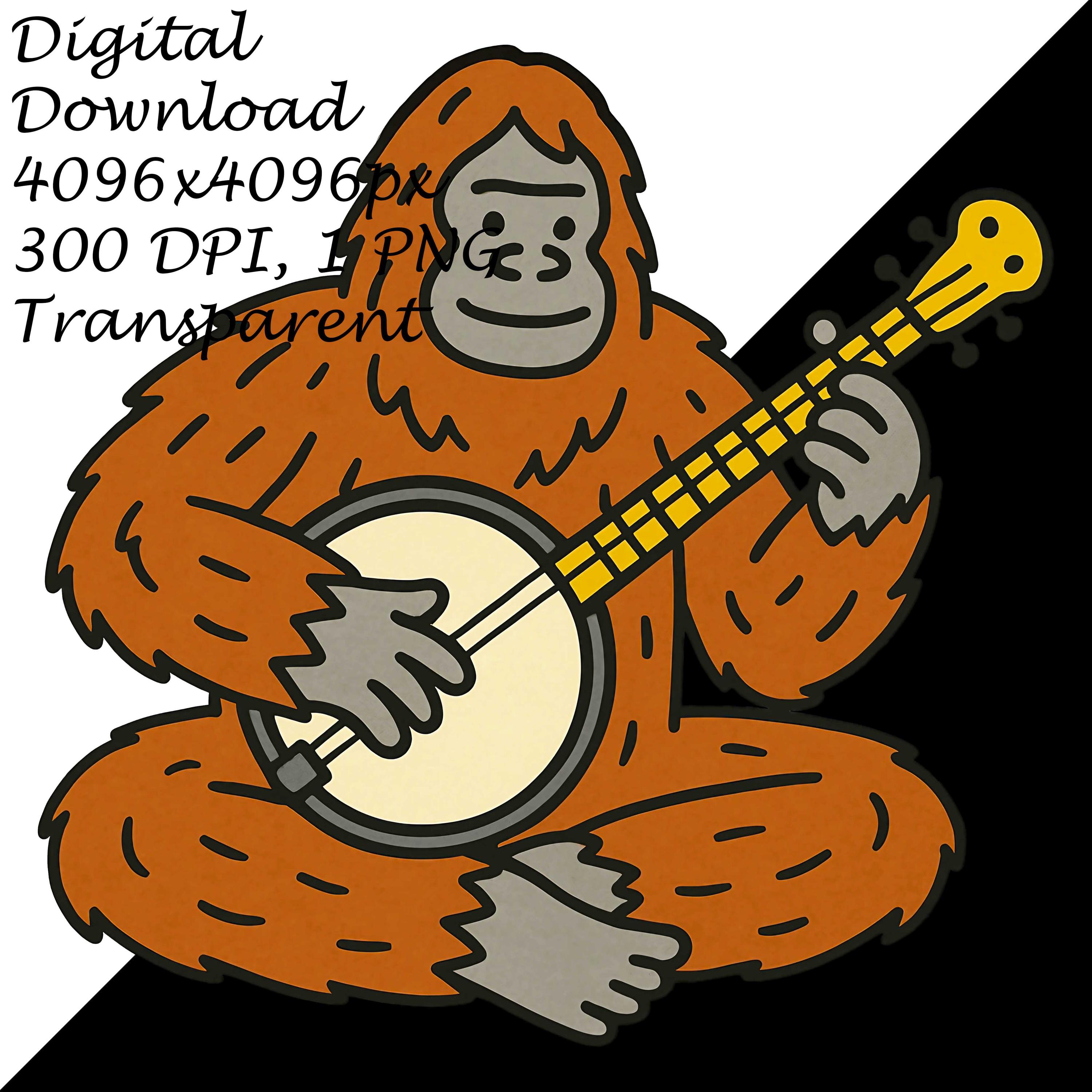 Orangutan Playing Banjo PNG | Cute Cartoon Jungle Animal Clipart for ...