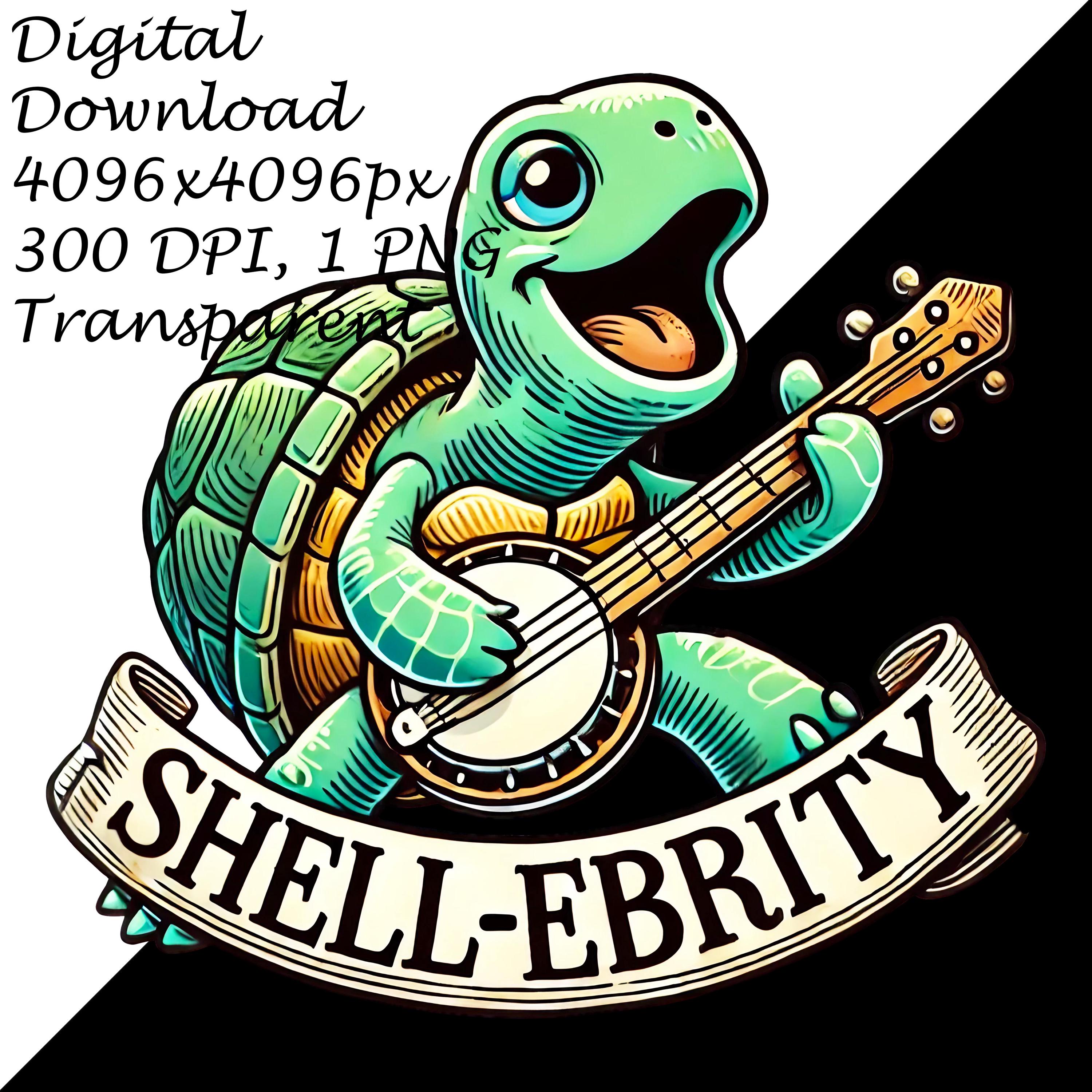 Playful Turtle Playing Banjo PNG Clipart-"shell-ebrity" Turtle ...
