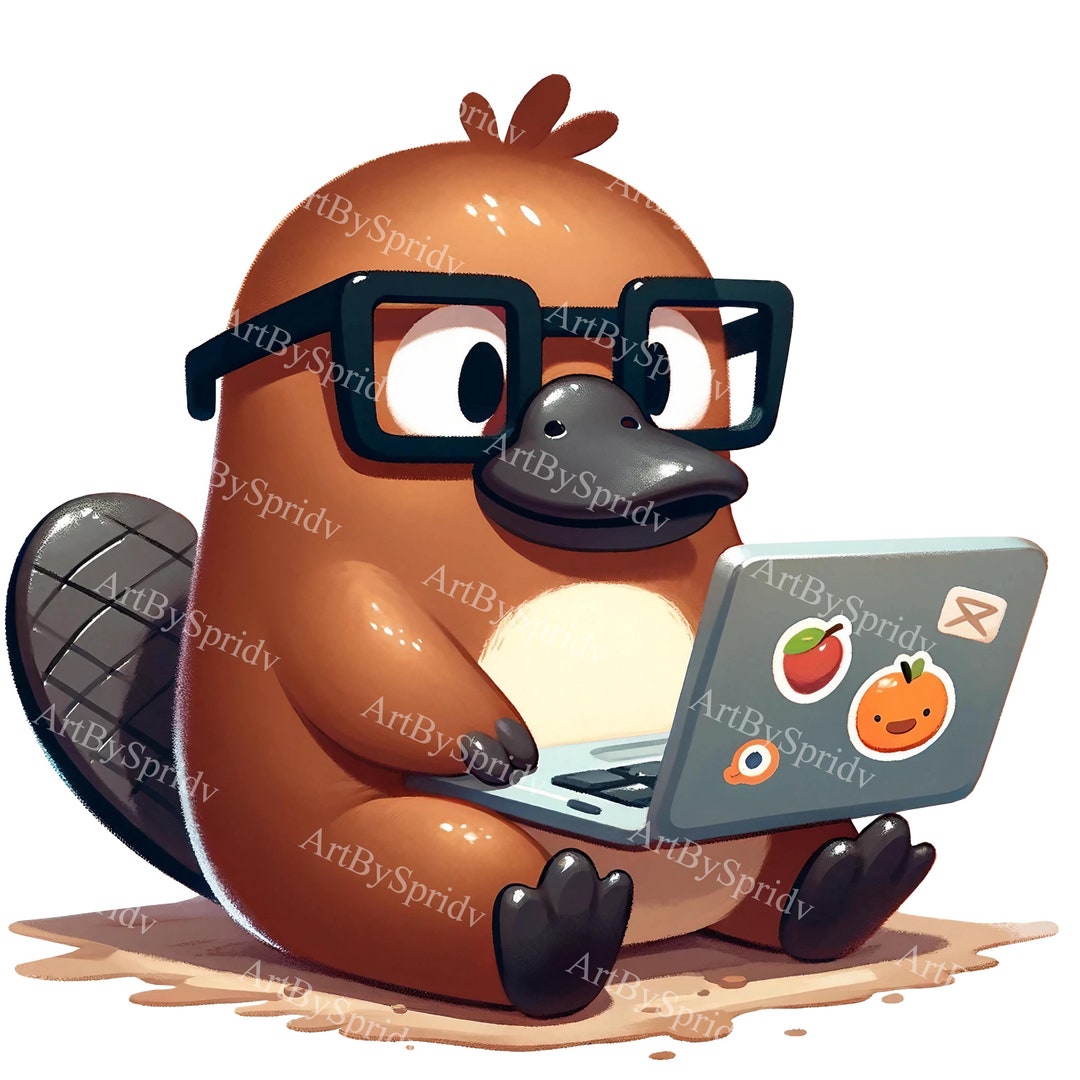 Adorable Platypus Digital Clipart for Sublimation, Cute Platypus With ...