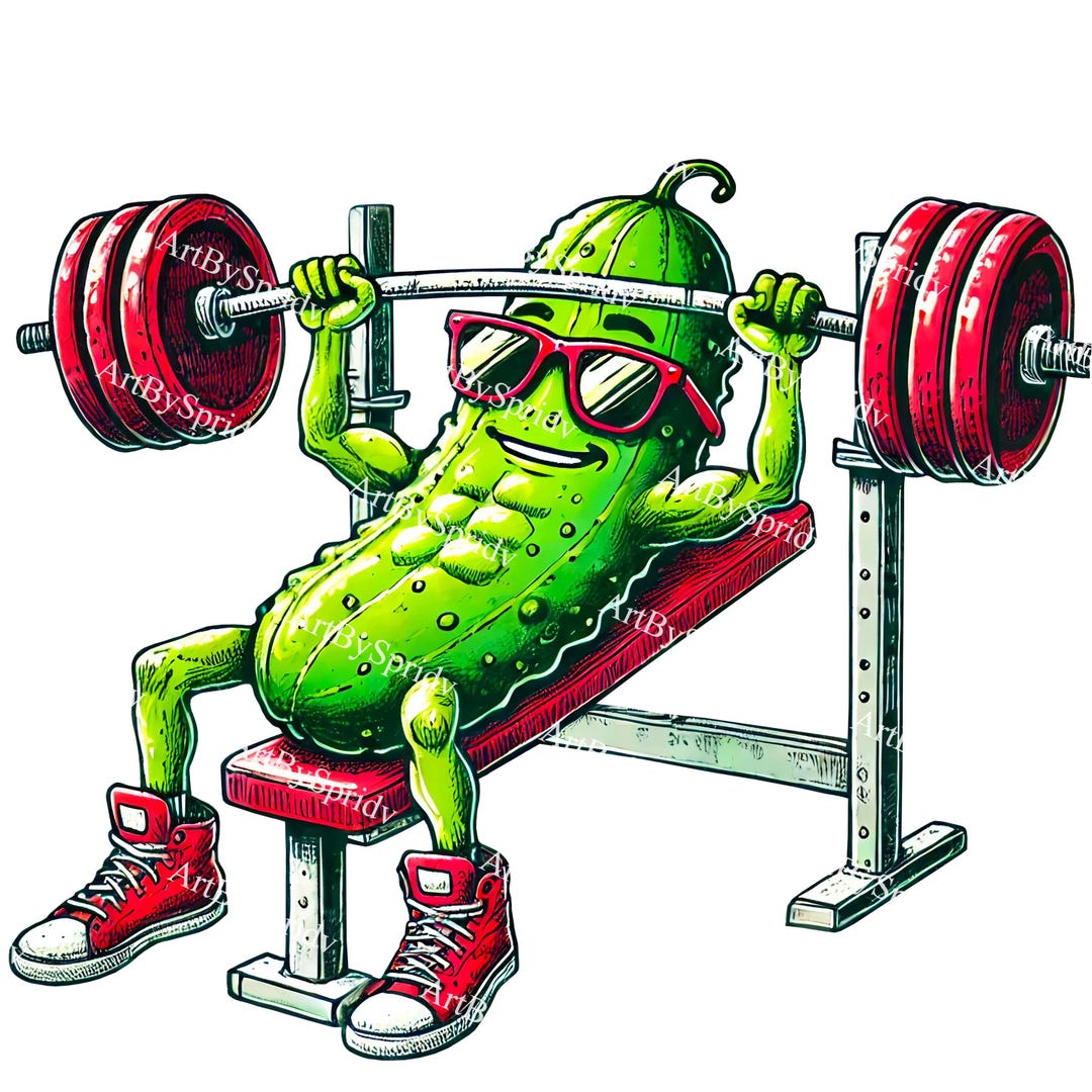 Funny Pickle Lifting Weights PNG | Gym Pickle Clipart Transparent ...
