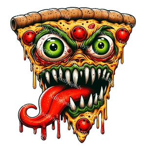 Monstrualny kawałek pizzy PNG Clipart|Straszne jedzenie Art|Straszny ...
