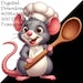 Chef Mouse Clipart, Cute Cartoon Rodent Cooking Illustration, Adorable ...
