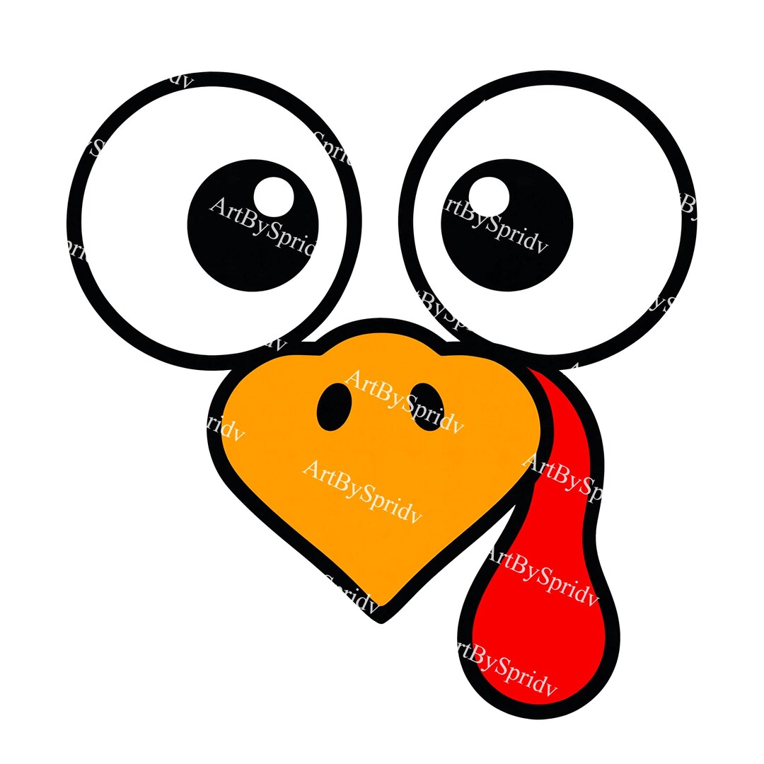 Turkey Face PNG Clipart – Cute Thanksgiving Turkey Eyes Beak Wattle ...