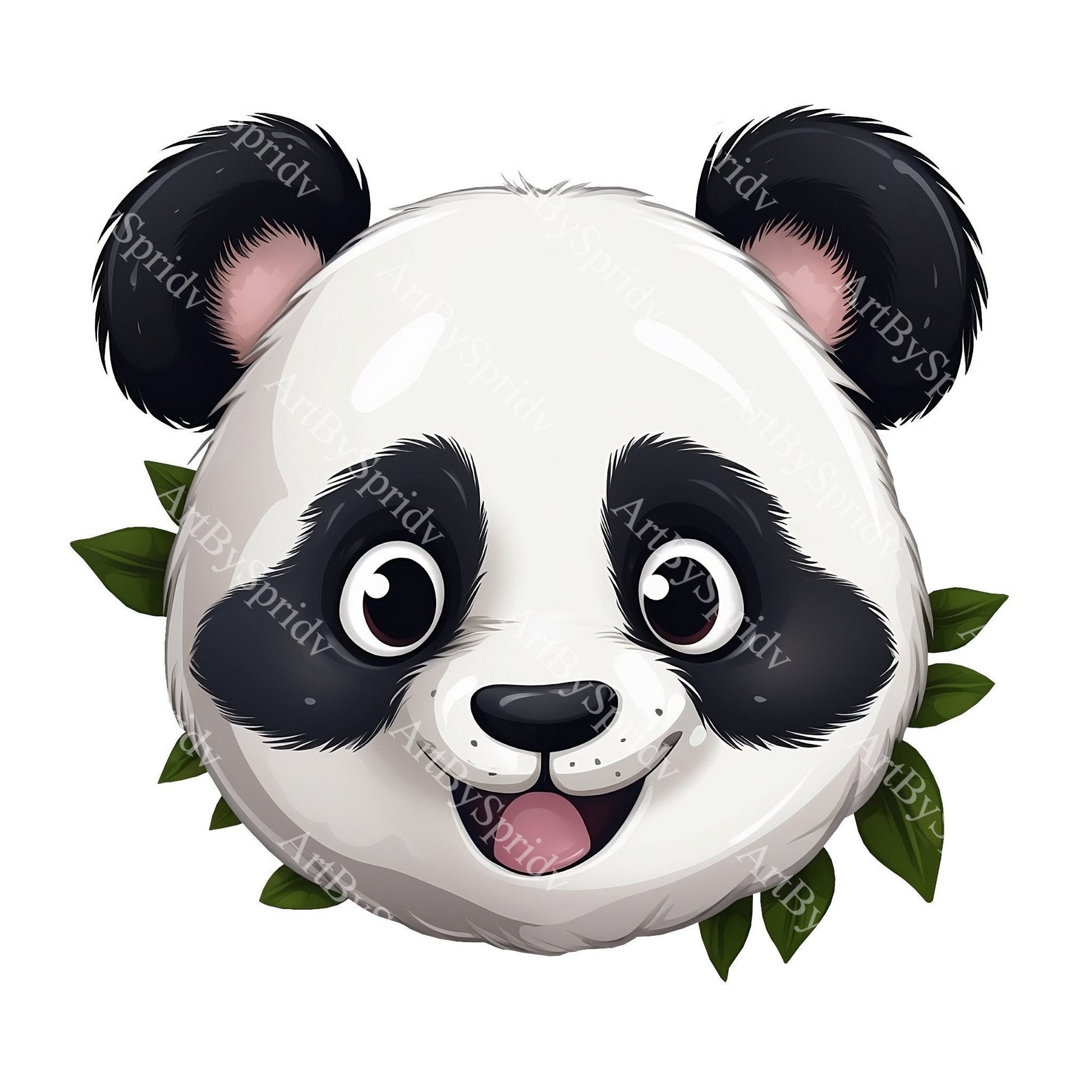 Panda Face PNG Clipart, Cute Animal Illustration for Kids, Cartoon ...
