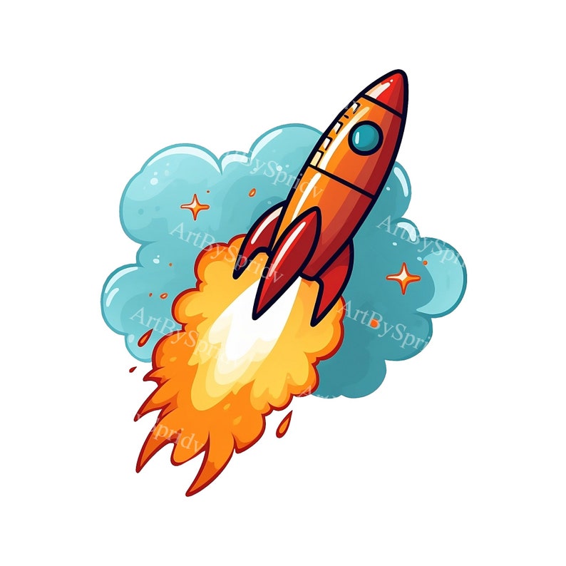 Rocket Clipart PNG, Space Illustration, Transparent Cartoon Rocket Art ...