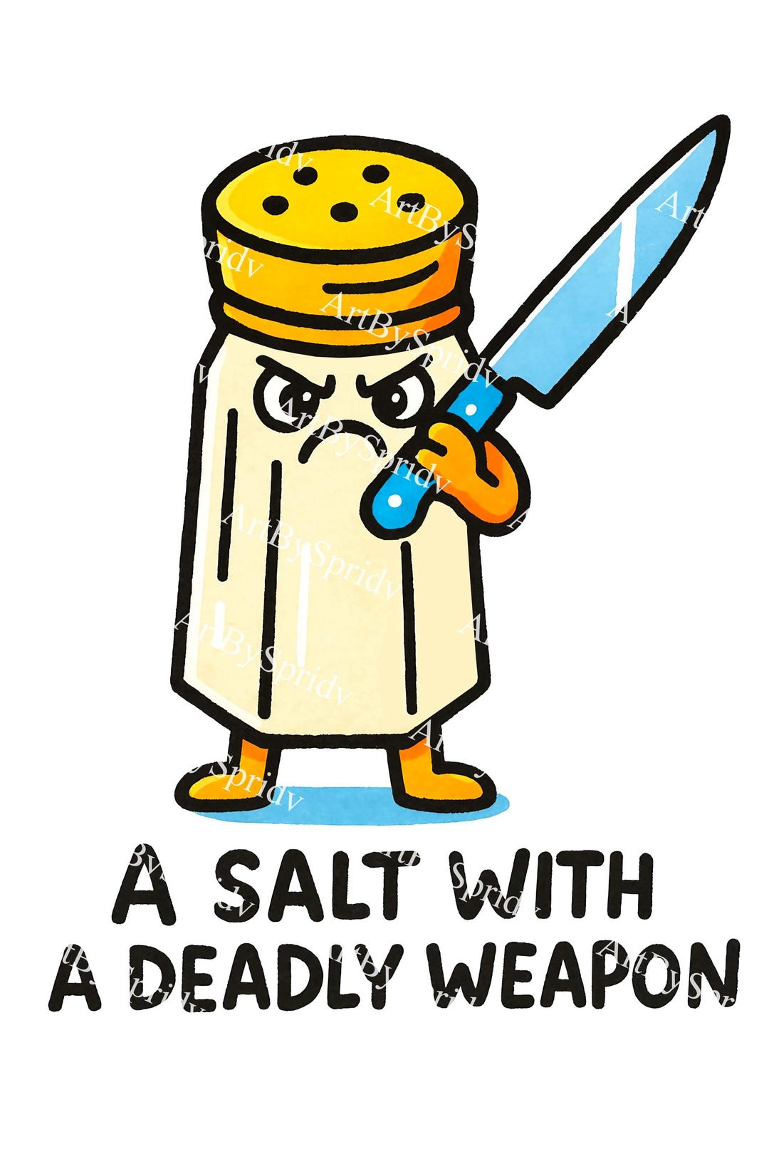 A Salt With a Deadly Weapon PNG Clipart, Funny Salt Shaker With Knife ...
