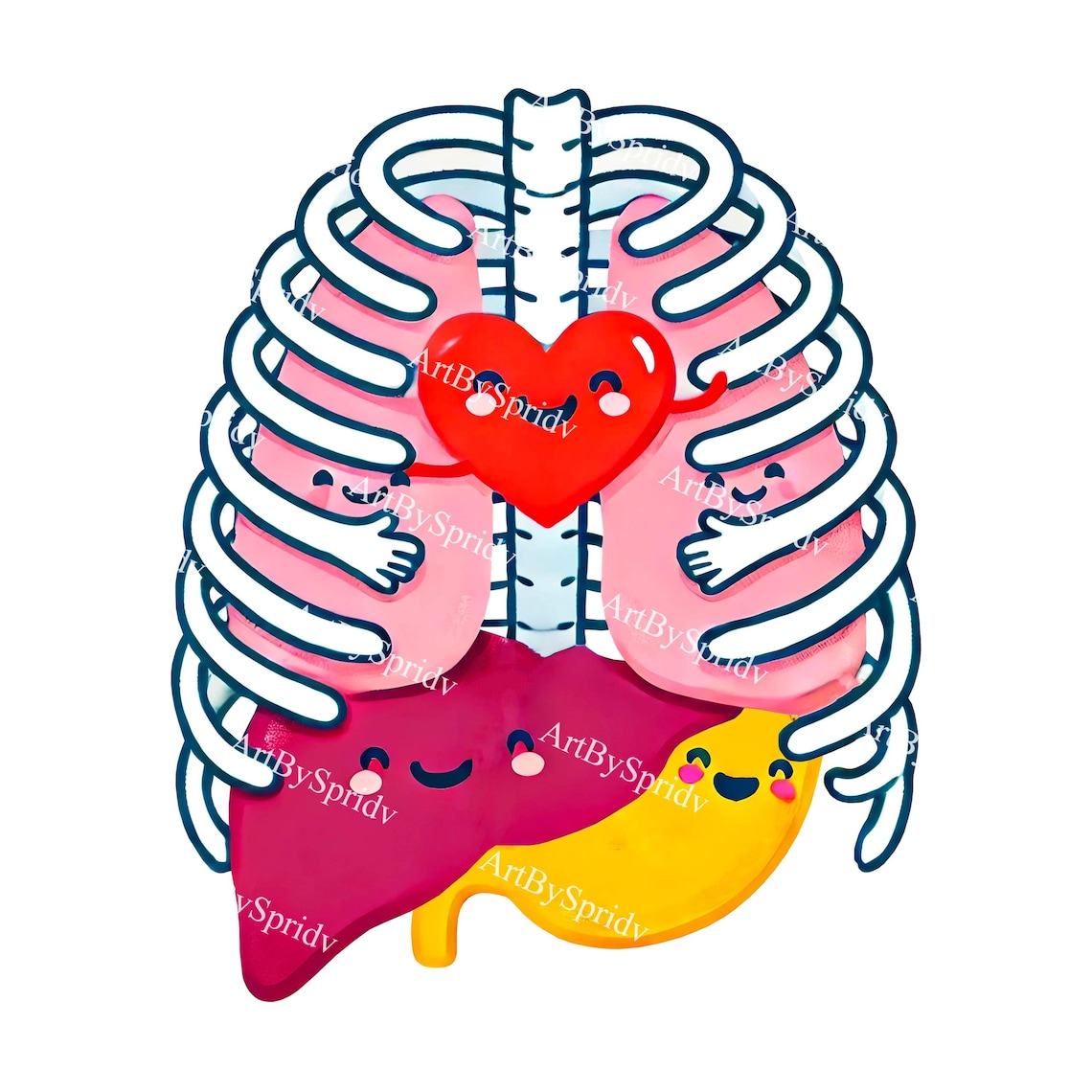Human Anatomy Clipart,transparent PNG Personified Organ,heart,lungs ...