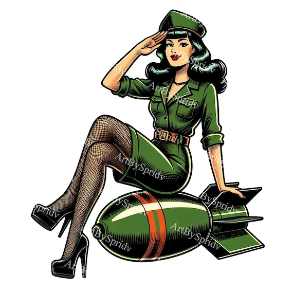 Chicas Pin Up Militares Military Pin Up Girl Etsy Nederland