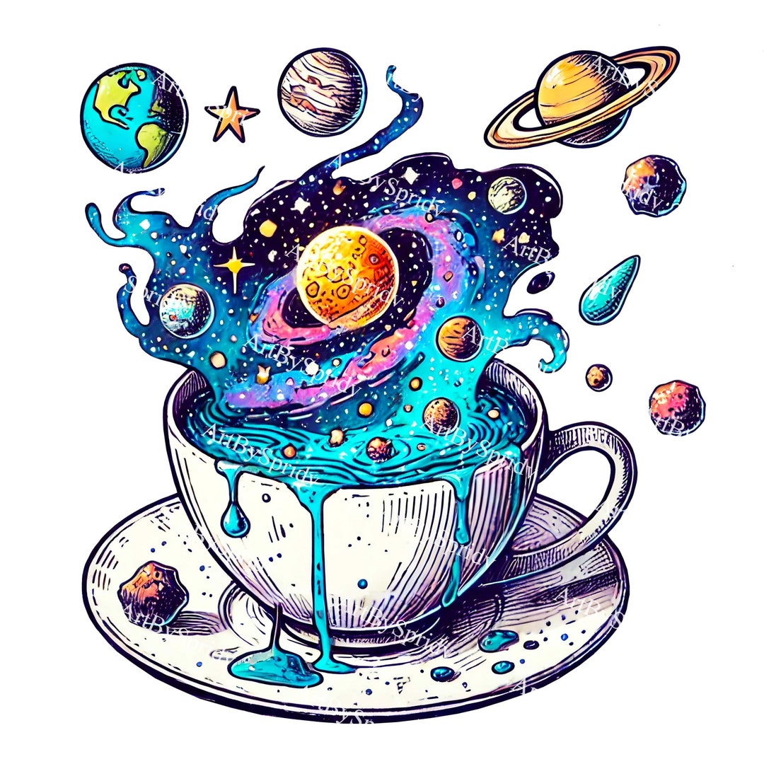Cosmic Coffee Cup Transparent PNG Clipart, Galaxy Planets, Stars ...
