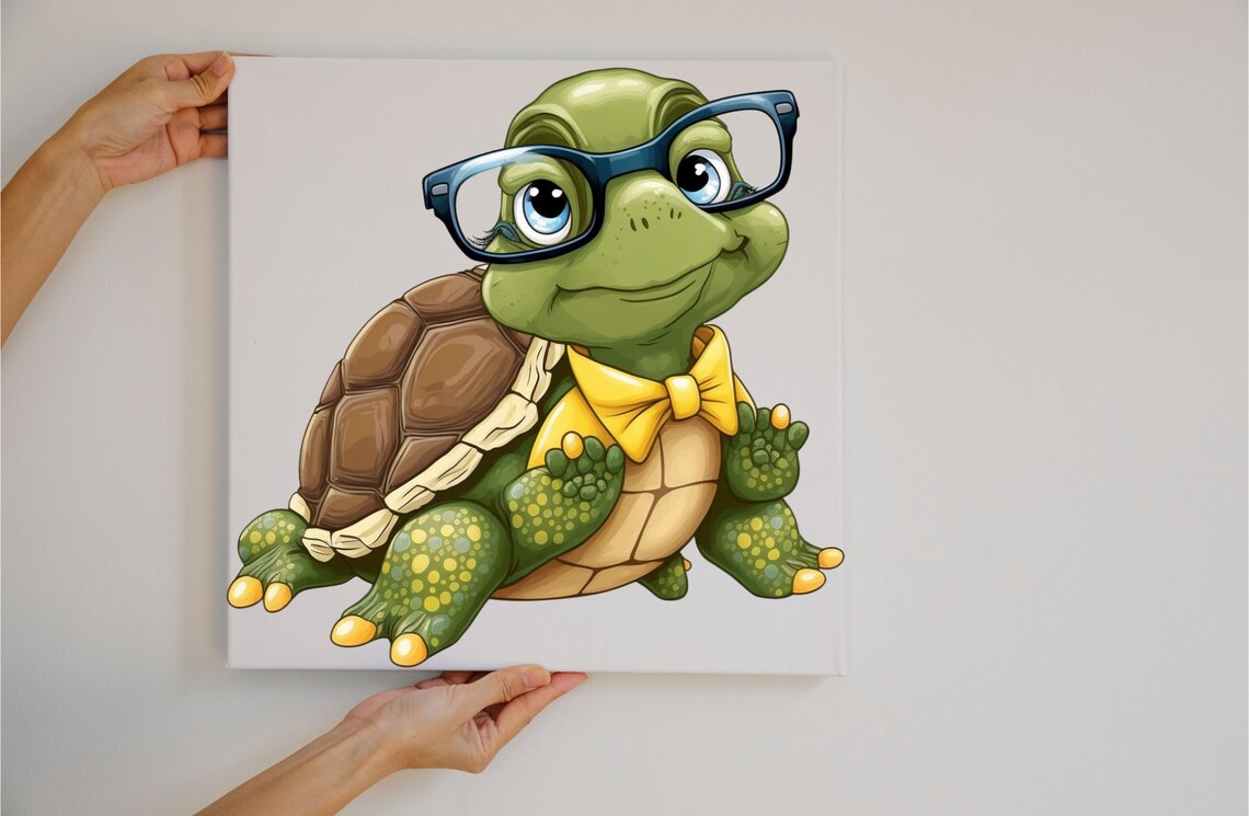 Cute Turtle Print Clip Art Png File Digital Instant - Etsy
