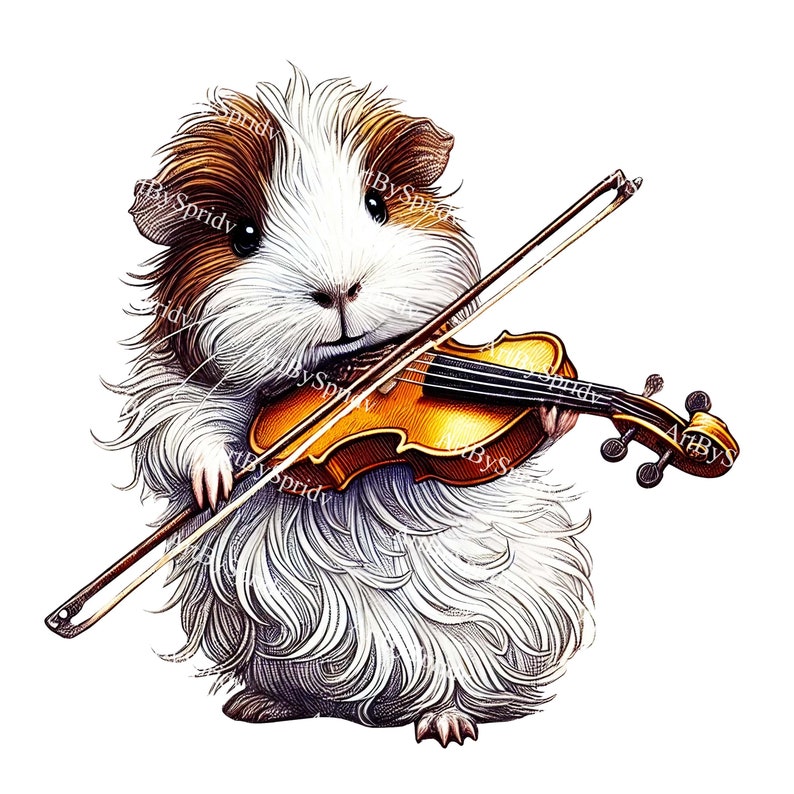 Adorable Guinea Pig Playing Violin Clipart - Cute Transparent PNG ...
