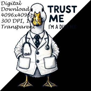 Funny Duck Doctor Clipart Transparent PNG | Duck in Lab Coat | Trust Me ...