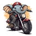 Cute Biker Elephant Riding Motorcycle Transparent PNG Clipart, Cool ...