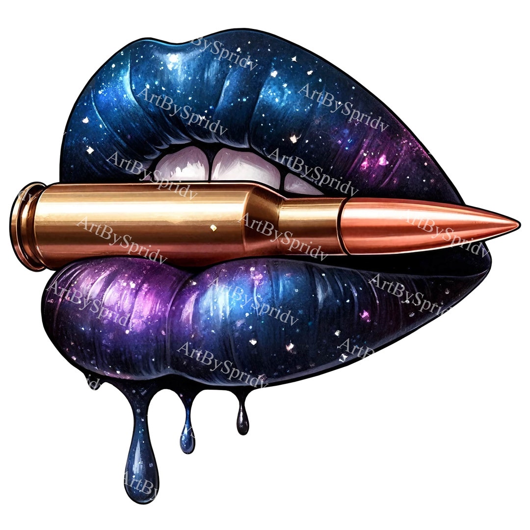 Galaxy-inspired Bullet Lip Clipart - Transparent Cosmic Bullet PNG ...