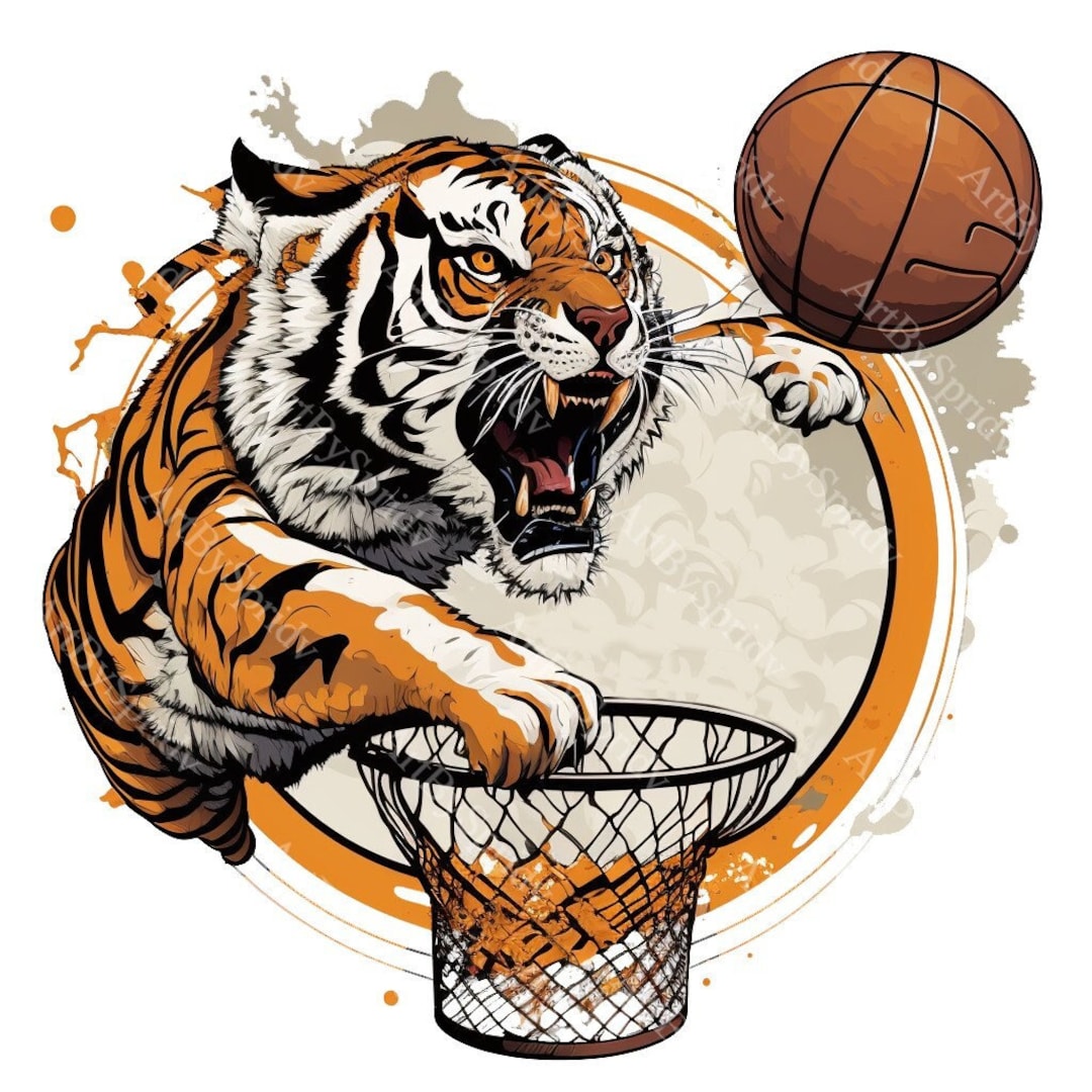 Dynamic Tiger Dunking Basketball Transparent Download PNG Clipart ...