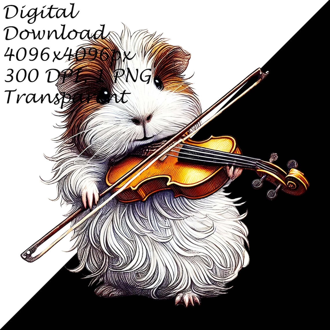 Adorable Guinea Pig Playing Violin Clipart - Cute Transparent PNG ...