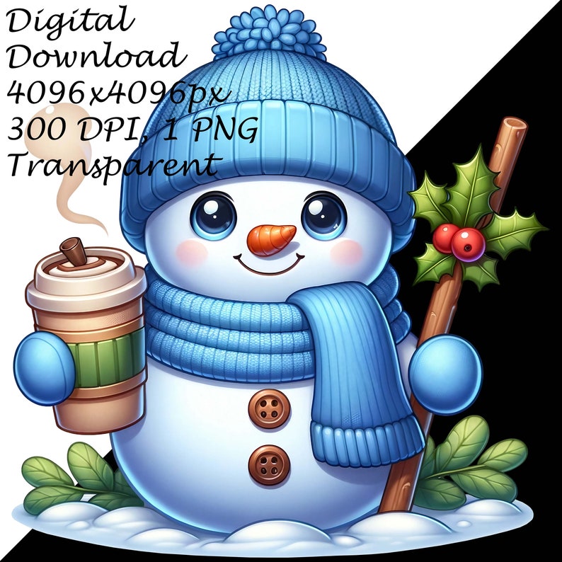 Cute Snowman Clipart Transparent PNG | Winter Holiday Illustration ...