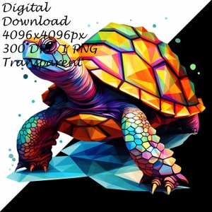 Colorful Geometric Turtle PNG Clipart, Polygonal Turtle Clip Art ...