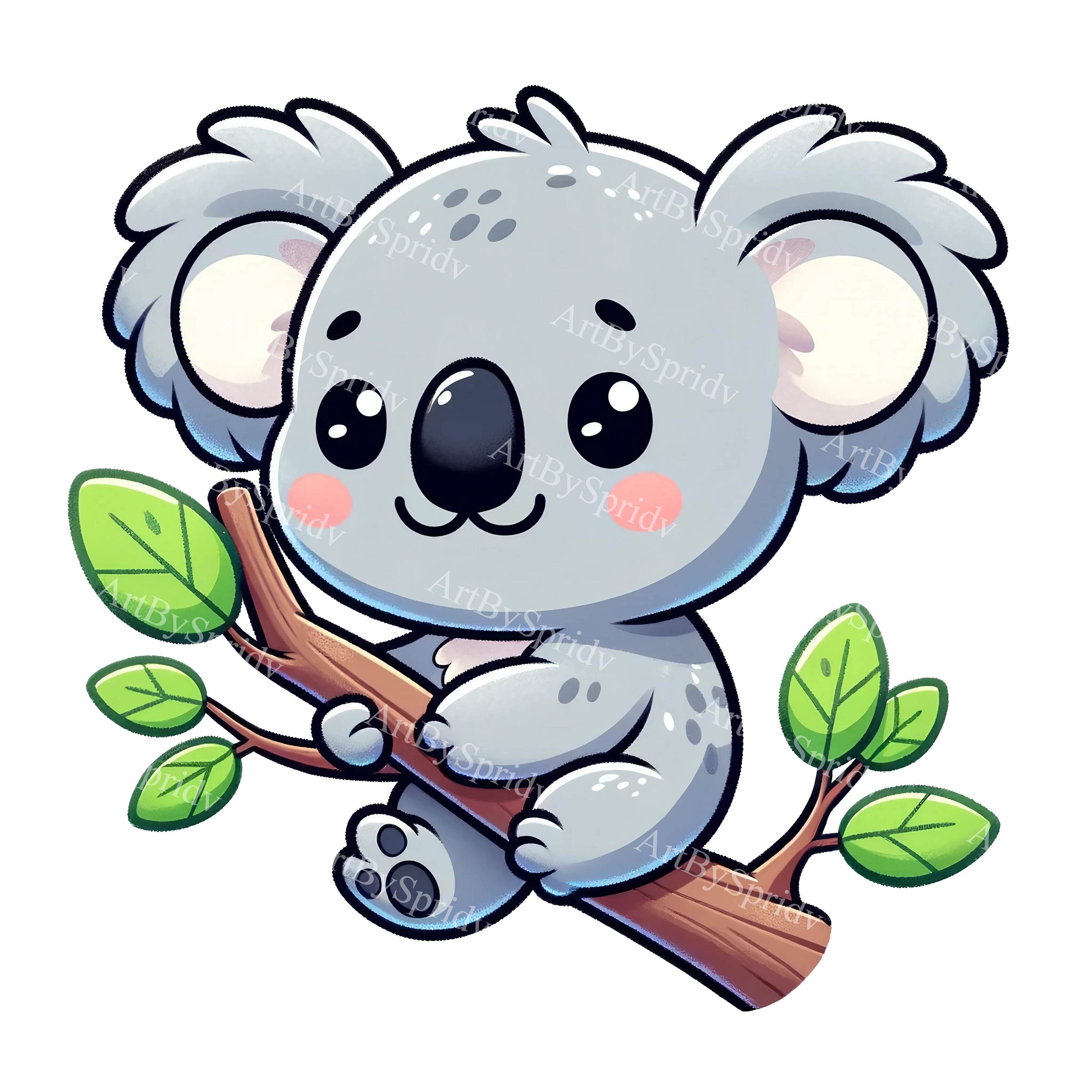 Adorable Koala Clipart Cute Australian Animal PNG for Kids, Baby Shower ...
