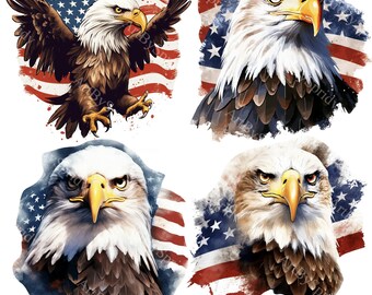 Eagle Flag PNG Patriotic USA Eagle Flag Clipart American Eagle - Etsy