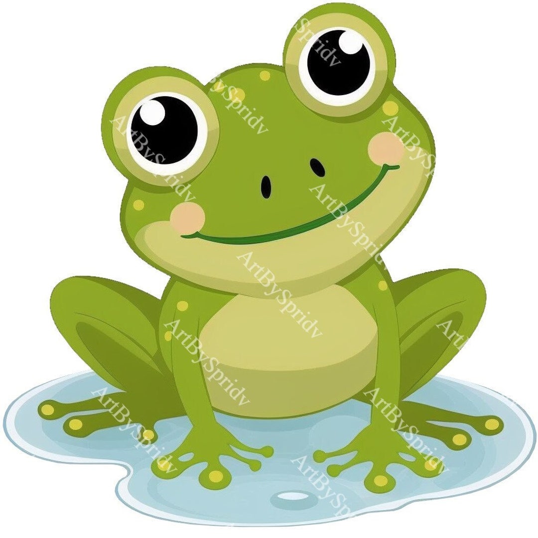Cute Frog PNG Transparent Clipart, Animal Kids Cartoon Design,printable ...