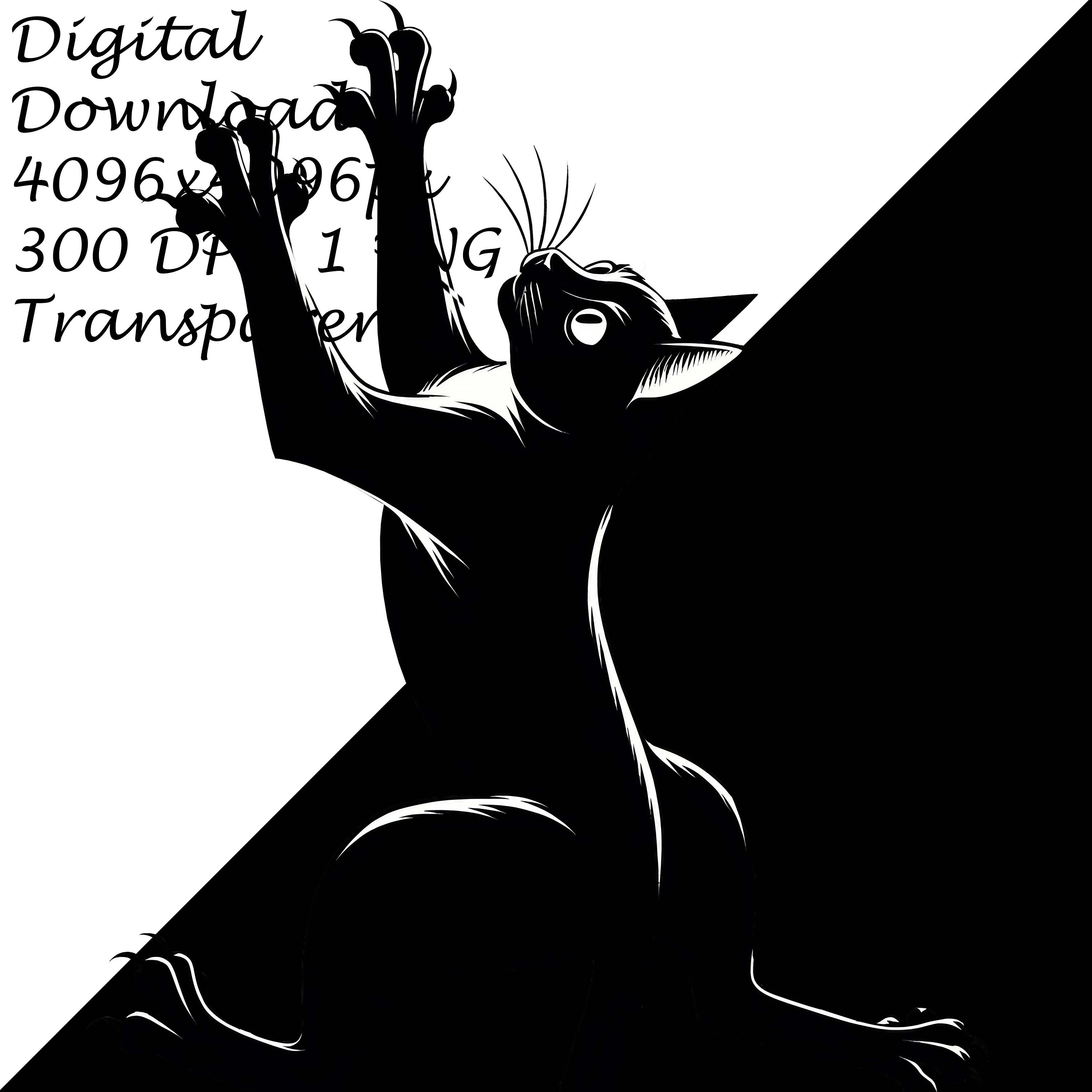 Black Cat Claws Clipart Invisible Surface PNG for - Etsy