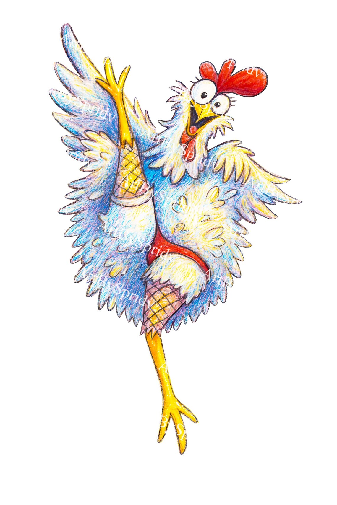 Funny Dancing Crazy Chicken PNG, Cartoon Hen Clipart, Farm Animal ...
