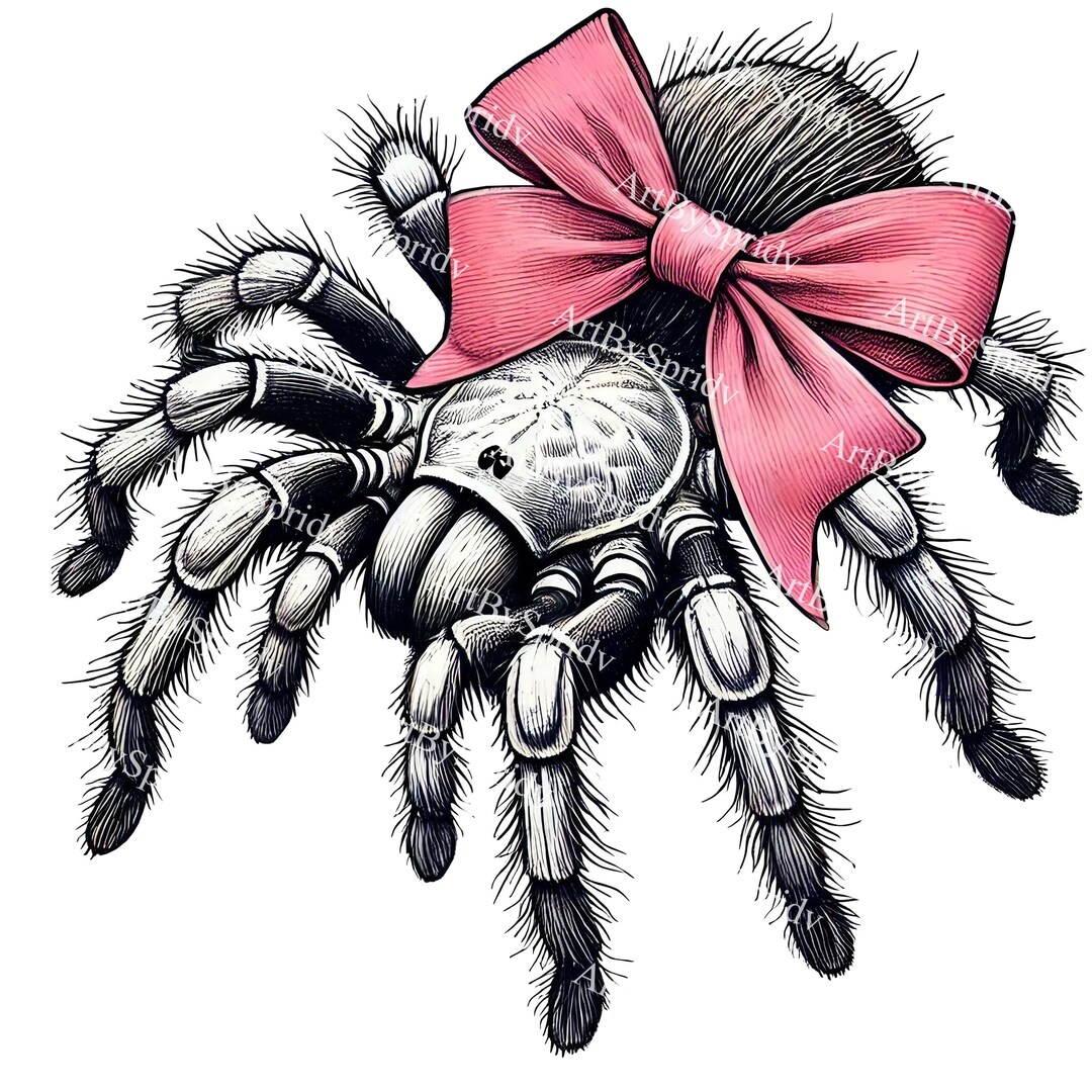 Tarantula With Pink Bow PNG Clipart, Spider Illustration, Digital ...