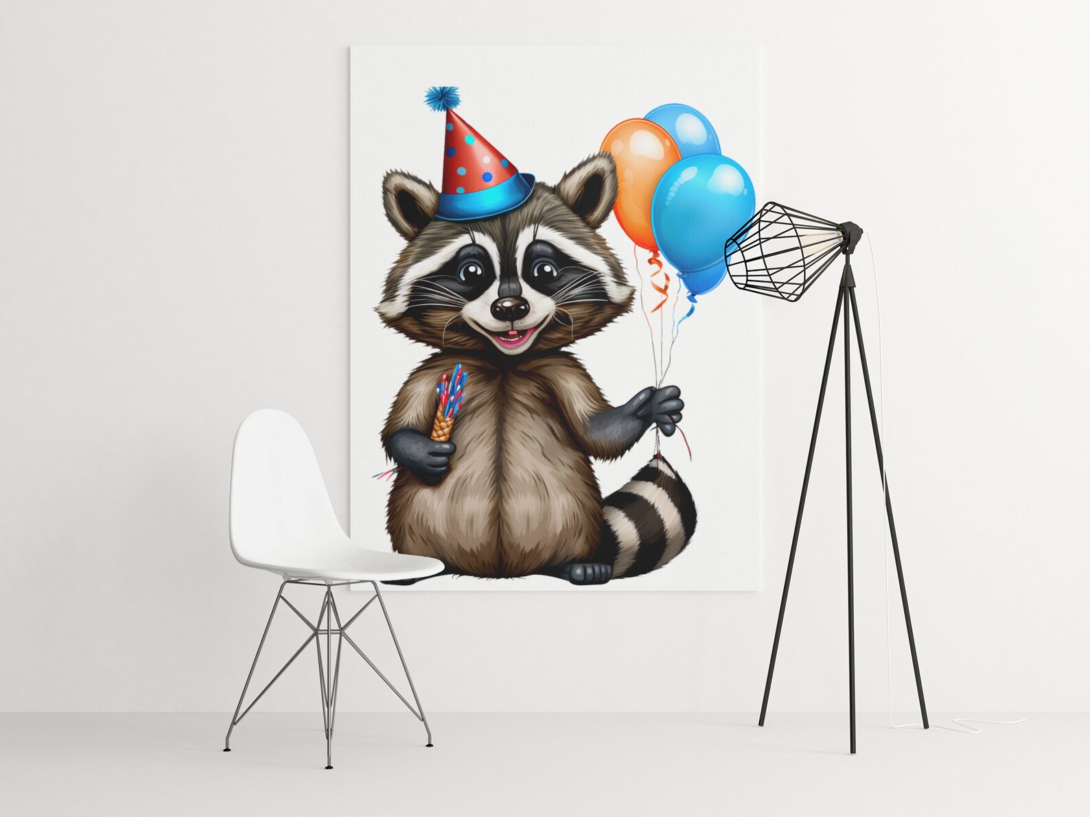 Cute Raccoon Birthday Party Hat&balloons PNG - Etsy