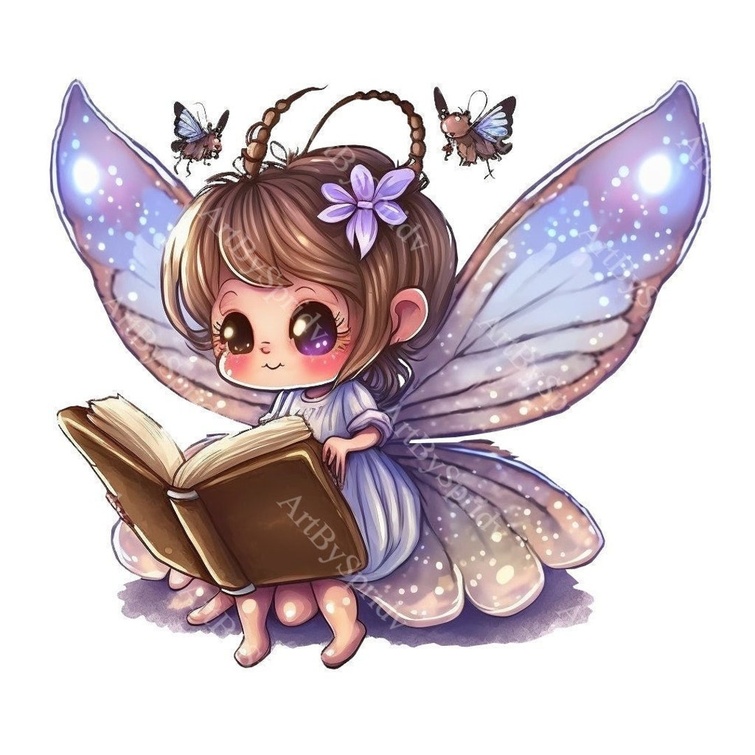 Transparent PNG Cute Fairy Girl Butterfly Print on Demand Clip Artwork ...