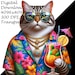 Tropical Vacation Cat Clipart: Aloha-style Feline With Sunglasses ...
