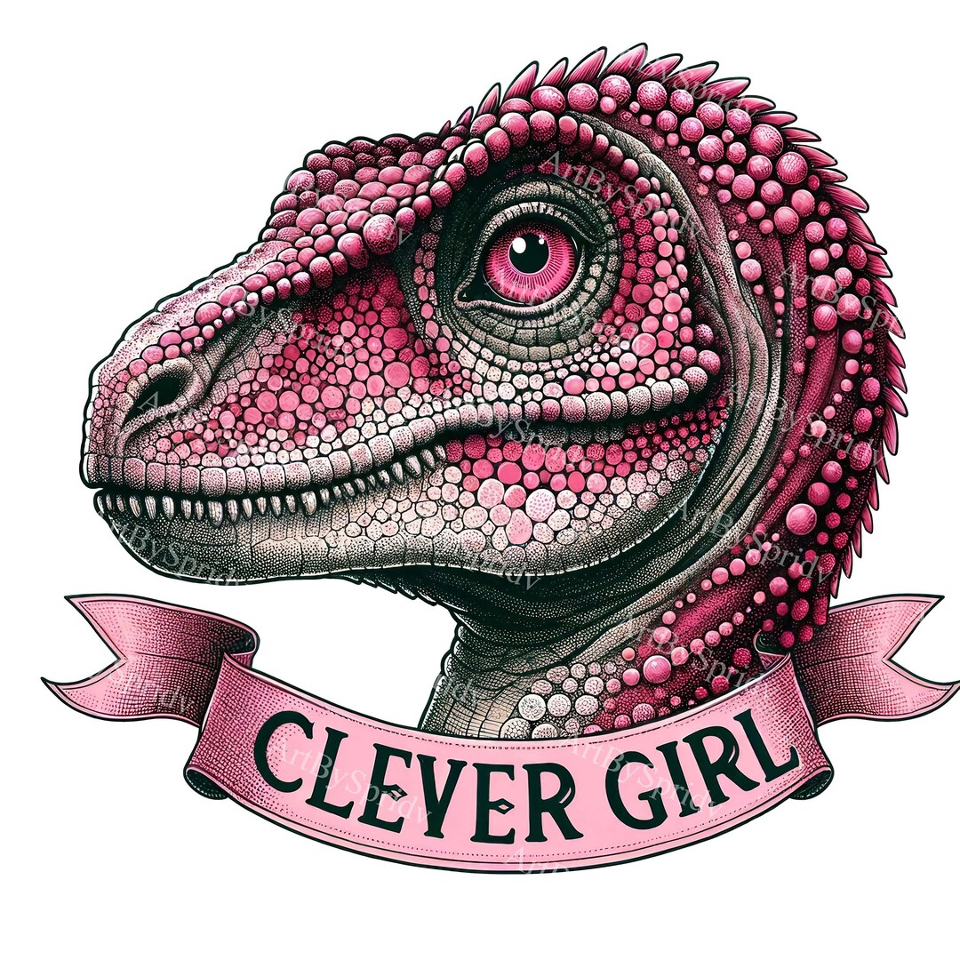 Pink Dinosaur Clipart 'clever Girl' - Dino Image for Printable ...