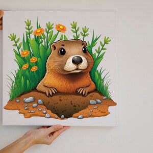 Cute Groundhog PNG Transparent Clipart, Animal Floral Kids Cartoon ...