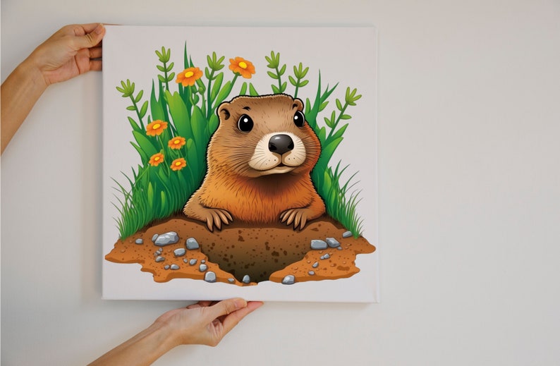 Cute Groundhog PNG Transparent Clipart, Animal Floral Kids Cartoon ...