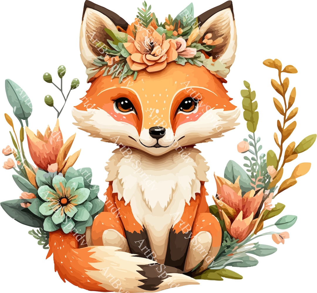 Cute Woodland Fox PNG Clipart, Transparent Forest Animal Clip Art ...