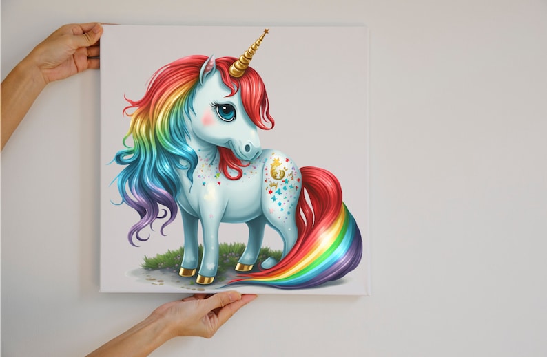 Rainbow Unicorn PNG Clipart Transparent Kids Cartoon - Etsy