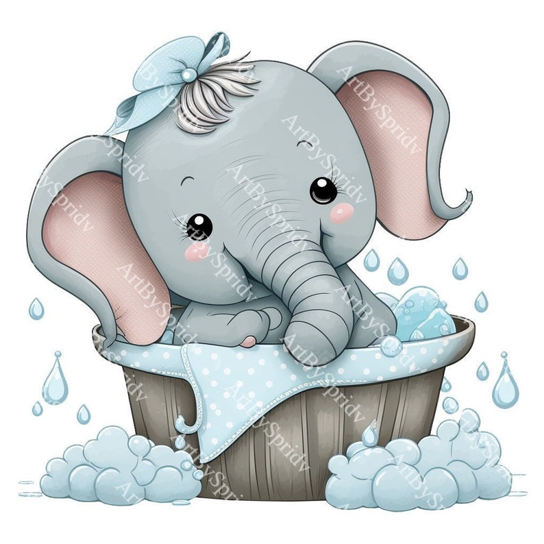 Cute Baby Elephant PNG, Transparent Animal Clipart,kids Cartoon Design ...