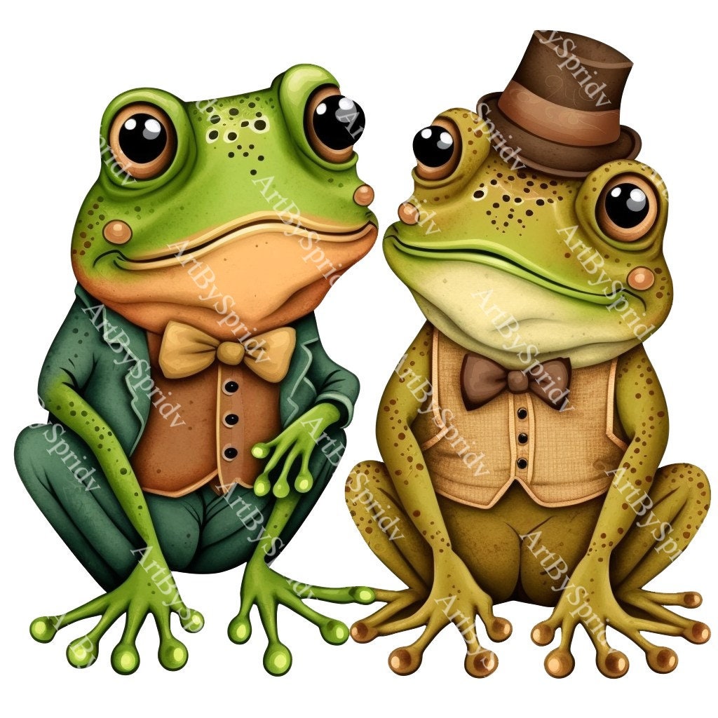 Cute Frog and Toad PNG Clipart Transparent Animal Clip Art - Etsy Canada