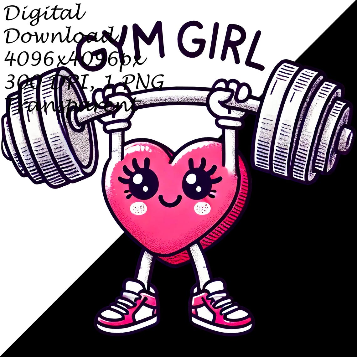 Strong Gym Girl Heart PNG Clipart, Cute Fitness Transparent Clip Art of ...