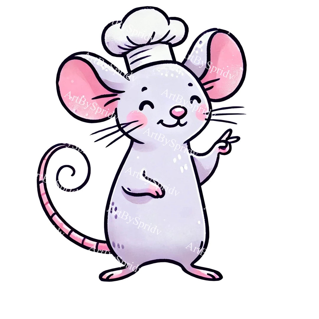 Chef Mouse PNG Clipart, Cute Cartoon Cooking Rat With Chef Hat ...