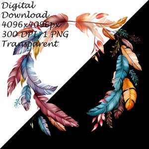 Boho-inspired String of Feathers Garland Transparent PNG Clipart ...