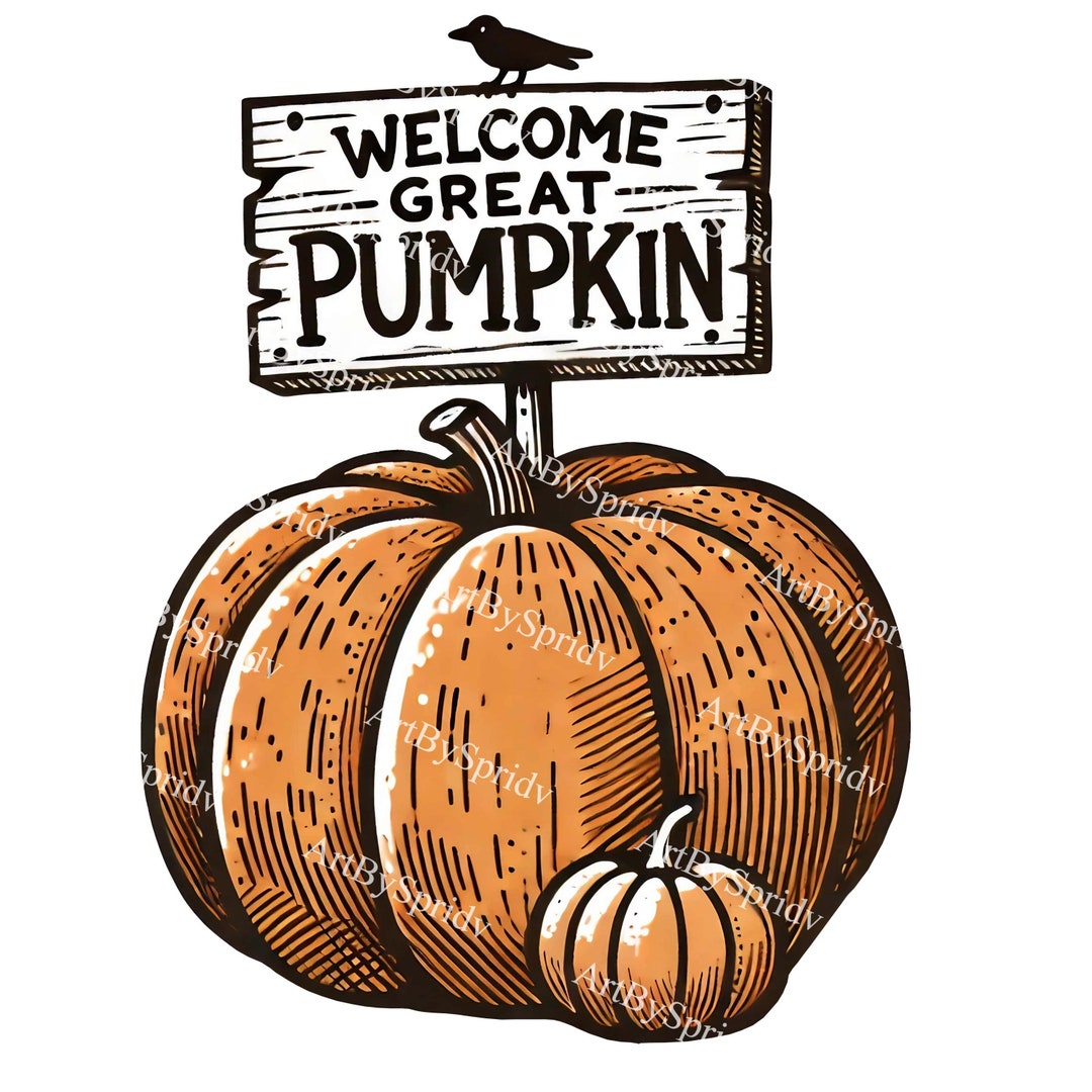 Welcome Great Pumpkin Sign PNG Clipart, Halloween Spooky Fall Season ...