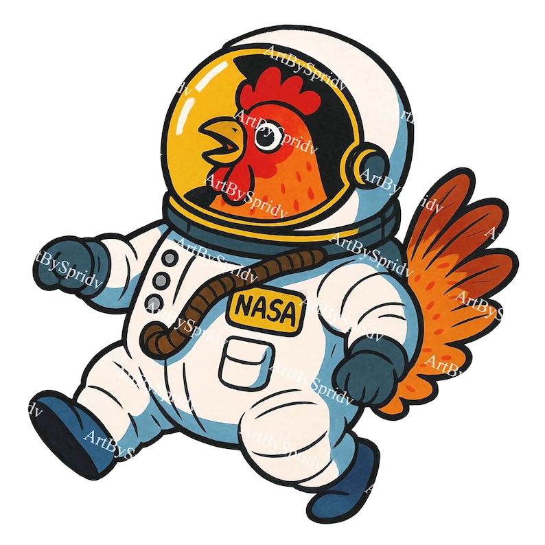 Funny Astronaut Chicken PNG Clipart | Transparent Space Chicken NASA ...