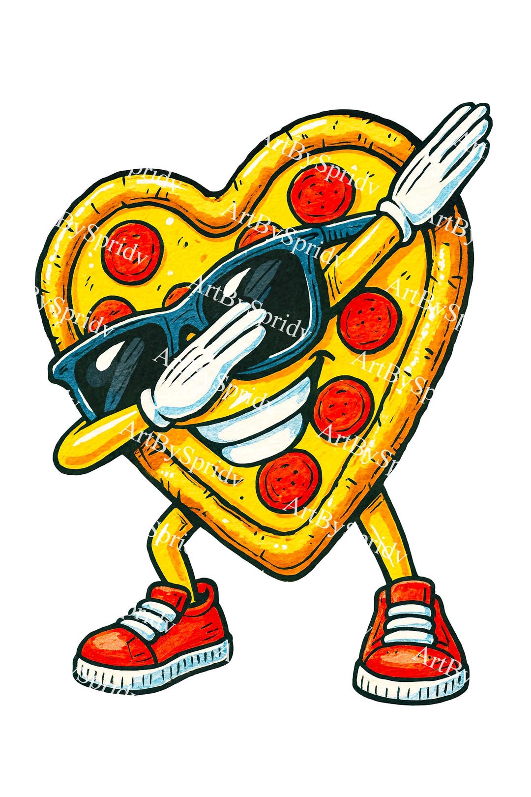 Heart Pizza Dabbing Clipart Transparent PNG | Pepperoni Slice With ...