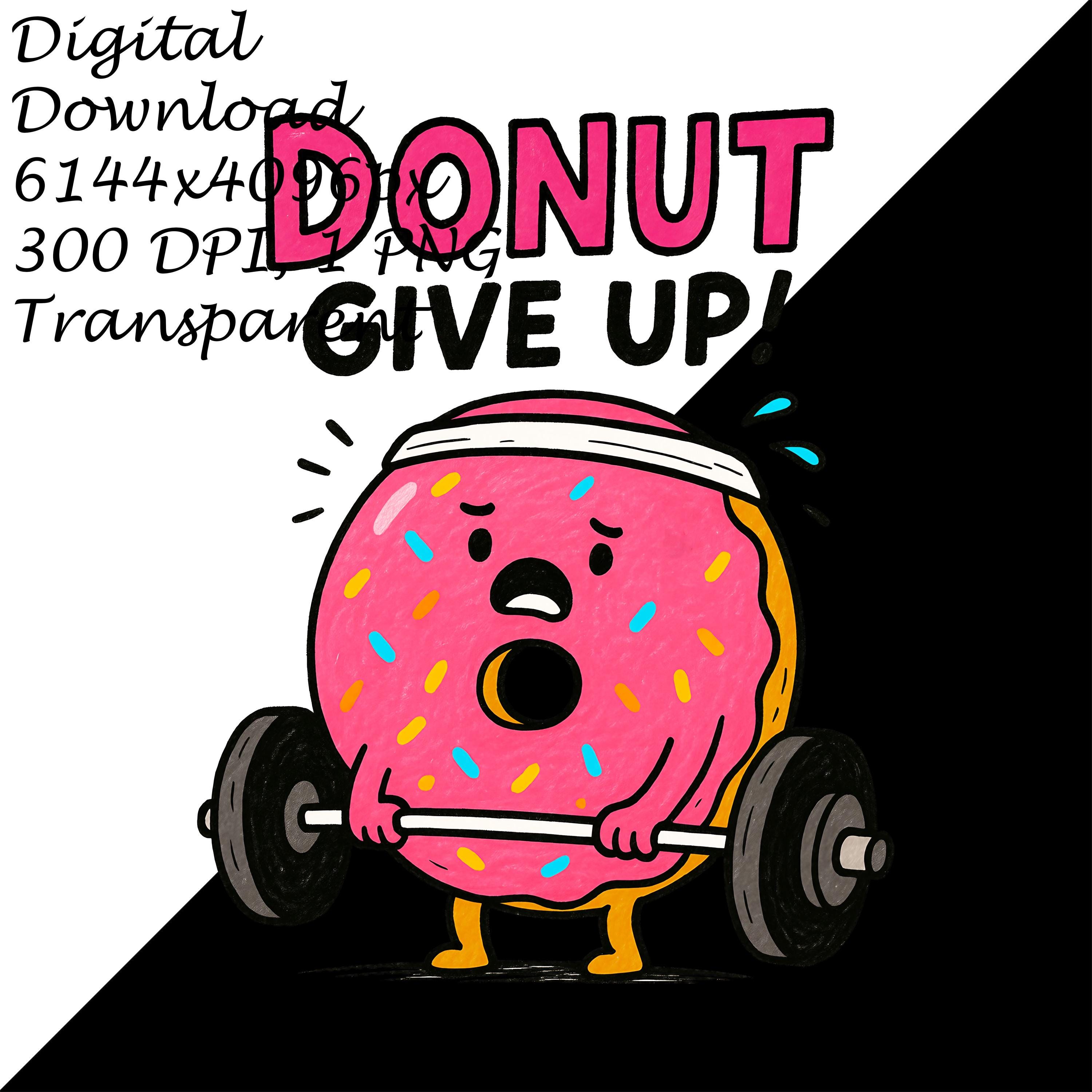 Donut Workout PNG, Tee Sublimation Design, Cute Gym Fitness Clipart ...