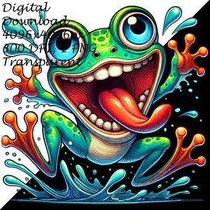 Cartoon Water Splashing Big Eyed Frog Download PNG Clipart, Fun ...