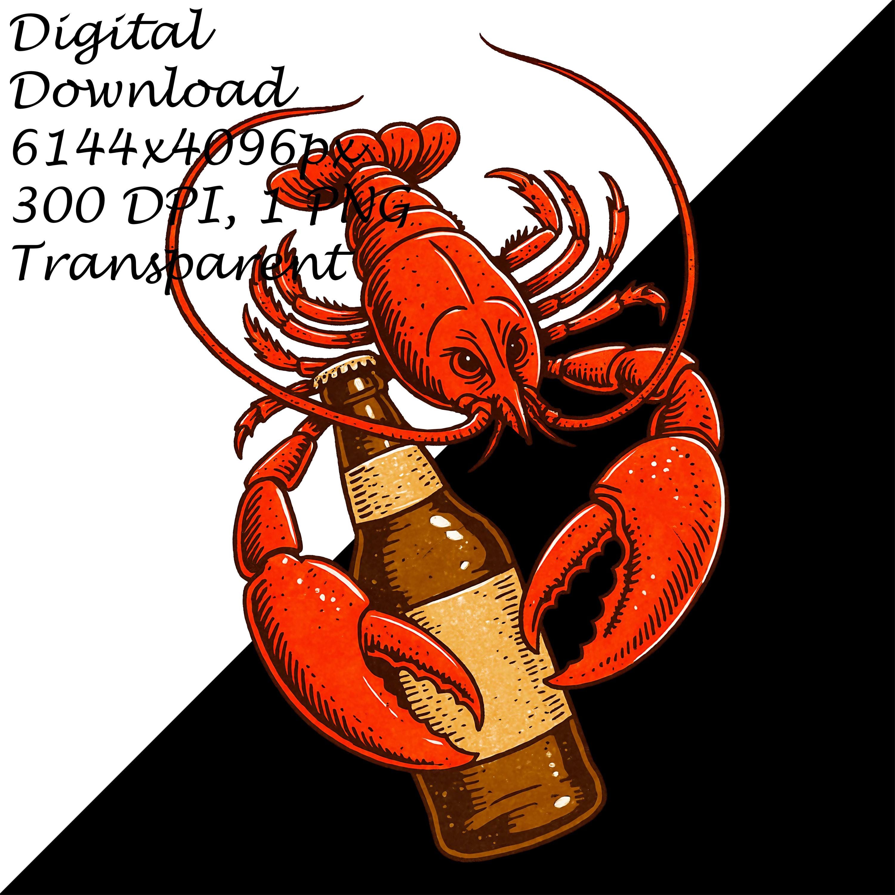 Lobster Holding Beer Bottle PNG Clipart, Crawfish Drinking Beer Cartoon ...